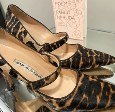 Beautiful faux fur high heeled Manolos | eBay