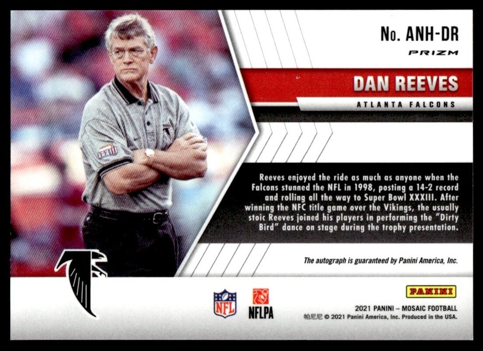 2021 Mosiac Scripts No Huddle Dan Reeves Auto Atlanta Falcons #ANH-DR ...
