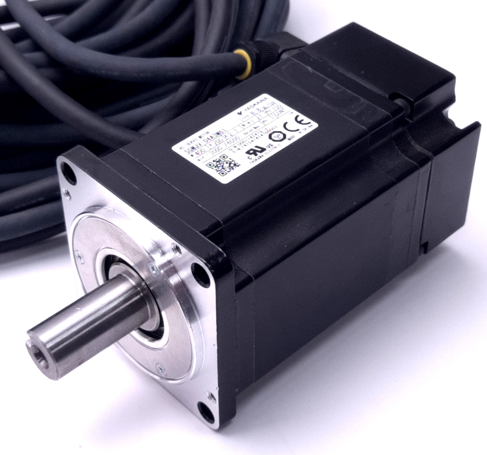 Yaskawa SGMJV-04A3M61 Rotary Servo Motor W/ Encoder 400W 200v AC, NEMA ...