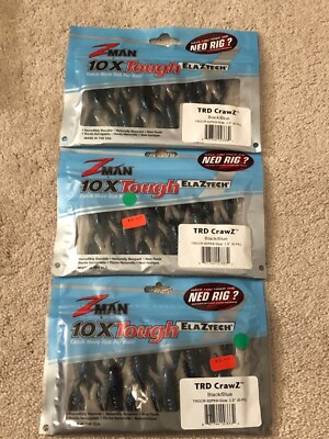 Lot of 3 Packs - Z-Man TRD CrawZ Black/Blue | eBay