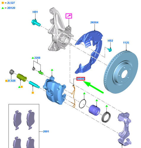 NEW FORD KUGA MK3 CX482 FRONT BRAKE CALIPER SPRING E1GC-2B486-AB ...