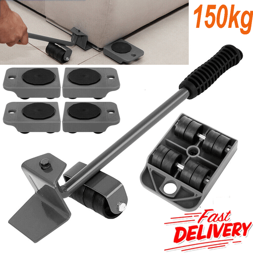 5Pcs Heavy Duty Furniture Moving Wheels Set Lifter and Mover Tool ...