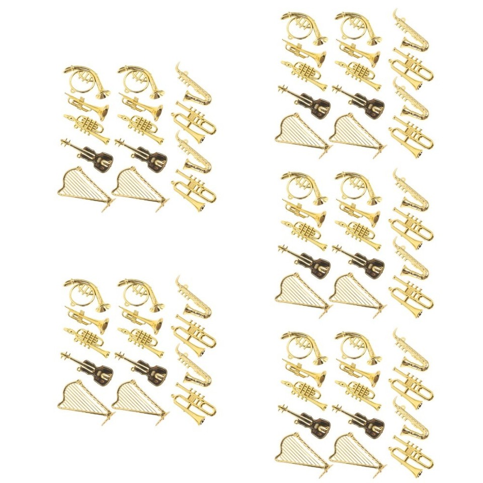 14 Pcs Small Instruments Miniature Guitar Model Musical Decorations ...