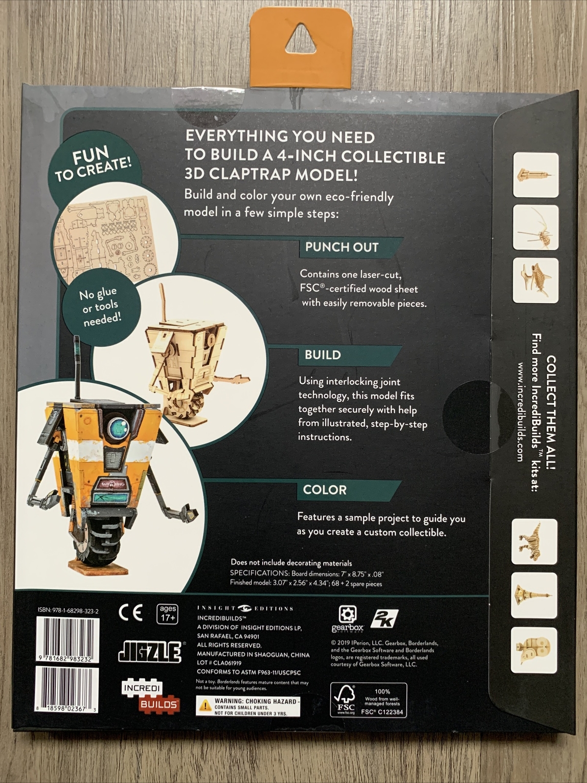 Borderlands Clap Trap 3D Wood Model Kit Puzzle And Poster No Glue 4 ...