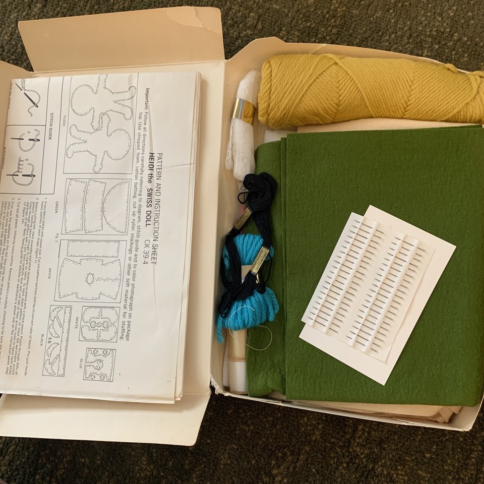 Vintage Springbok International Doll Making Craft Kit “Heidi” Open Box ...