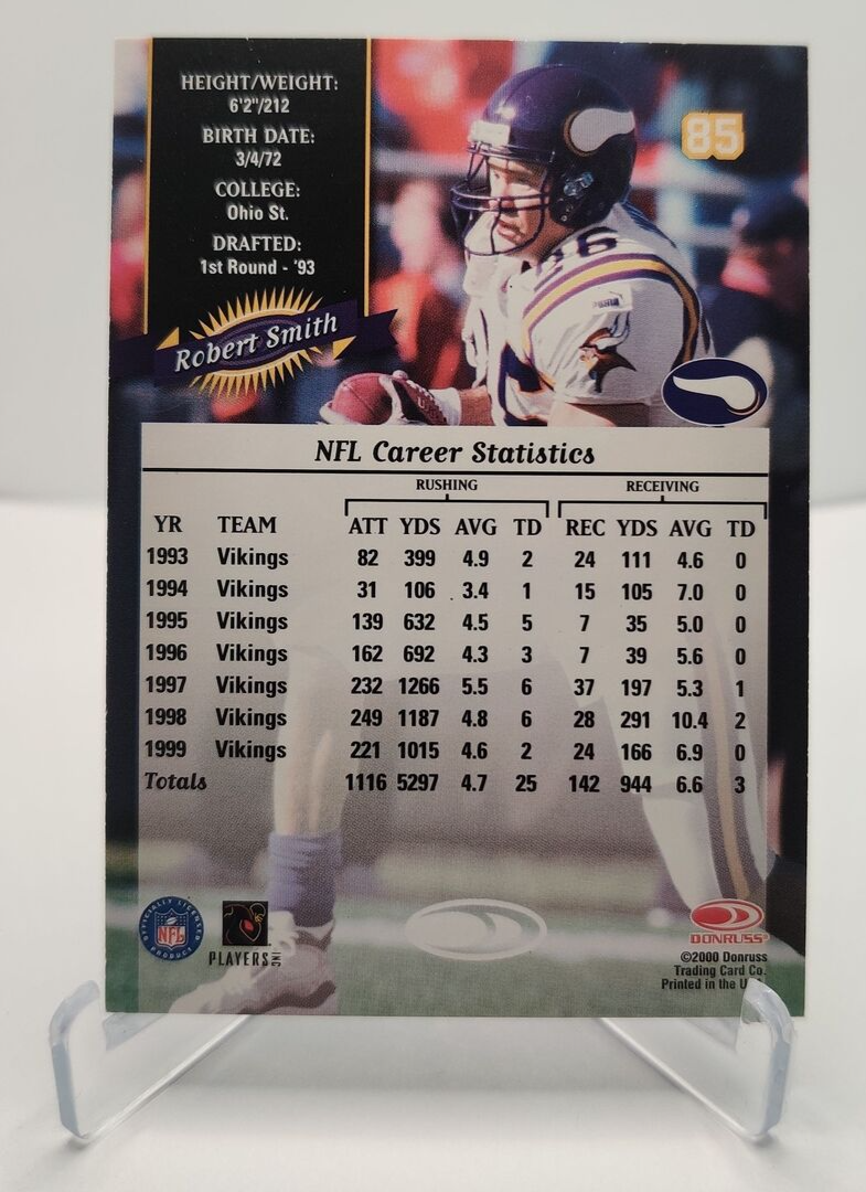 2000 Donruss #85 Robert Smith Football Card Minnesota Vikings NFL | eBay