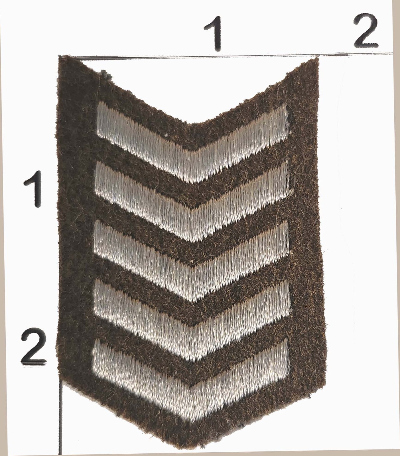 5 Stripe Chevron Green Silver Technical Sergeant Rank Embroidered ...