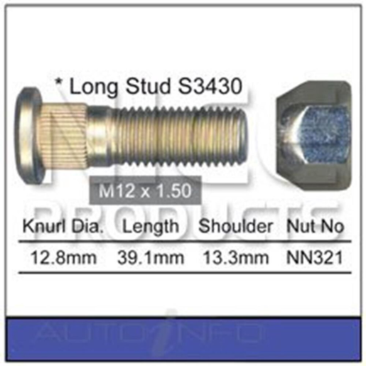 Nice Products Wheel Stud & Nut Set - NS372 | eBay