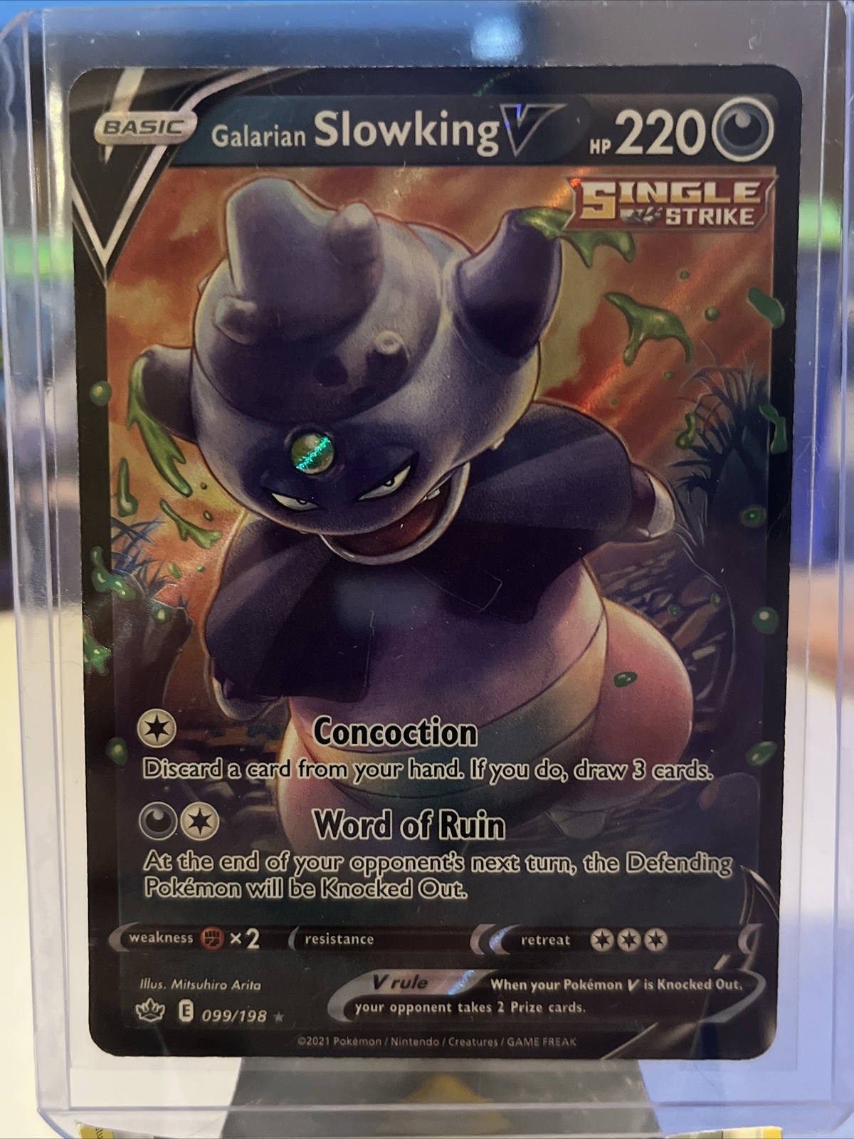 Pokémon TCG Galarian Slowking V Chilling Reign 099/198 Holo Ultra Rare ...