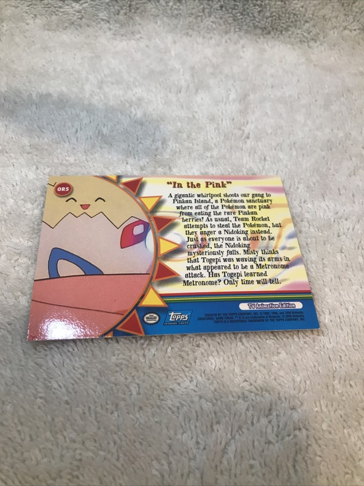 Pokemon Topps TV Animation OR5 Orange Islands Pikachu In The Pink Holo ...