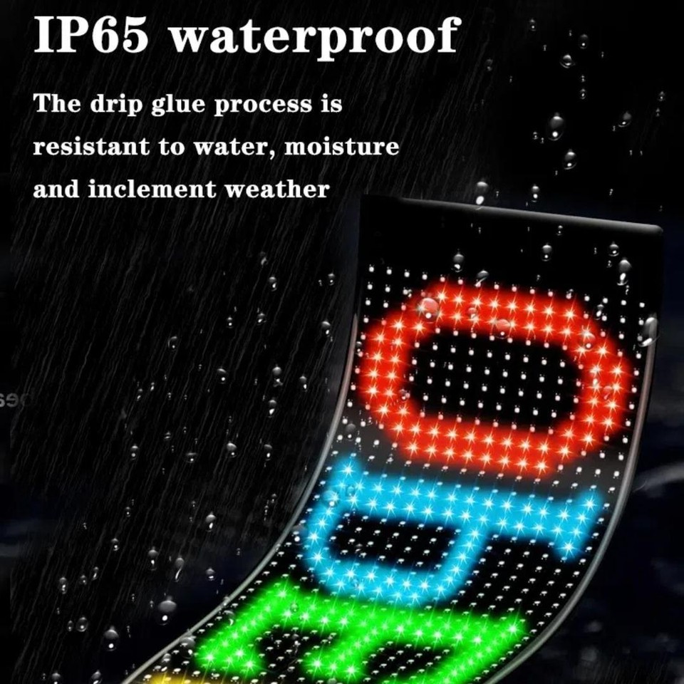 LED Advertising Screen Car Rear Window Soft Screen Full Color Scrolling ...