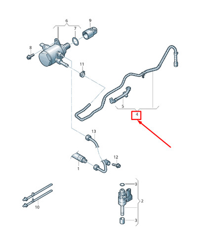 VW BEETLE CABRIO CABRIOLET BETTLE EOS GOLF R32 FUEL HOSE 03C133723CH NO ...