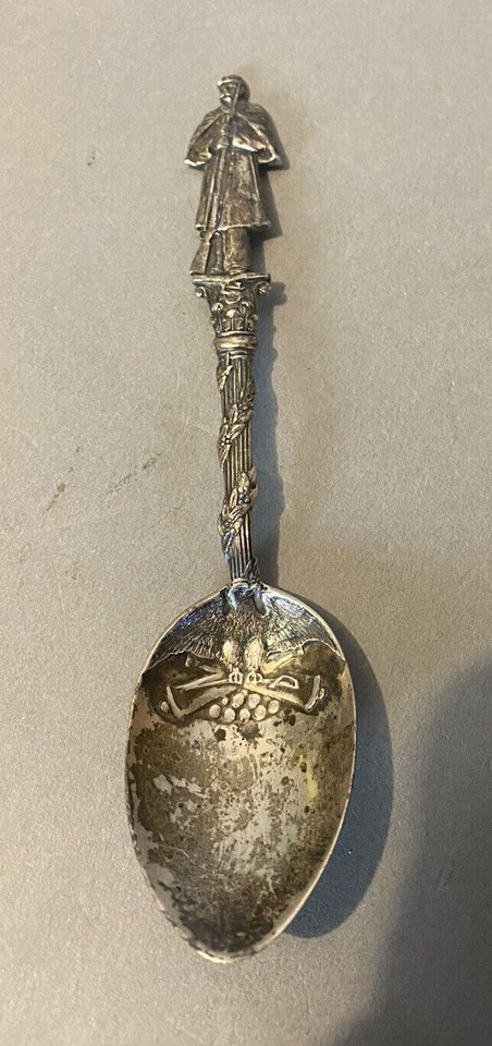 Antique Sterling Silver Patriotic Souvenir Spoon with Soldier & Eagle ...