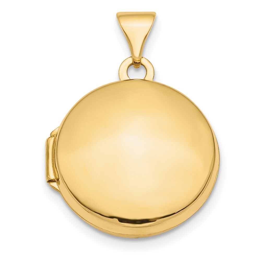 Real 14kt Yellow Gold Polished Domed 16mm Round Locket | eBay