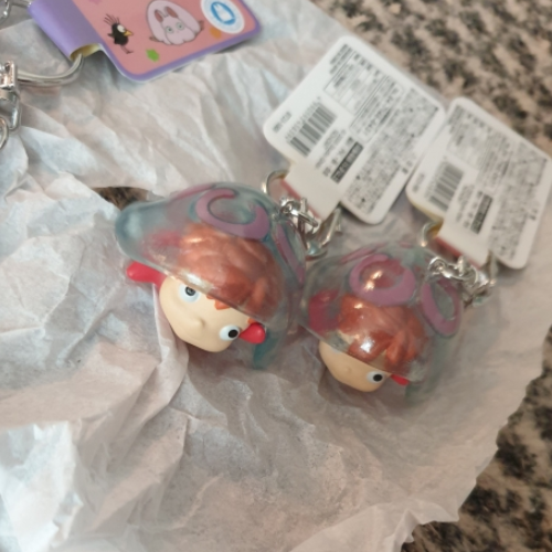 Ponyo and jellyfish - Ponyo by the cliff Keychains STUDIO GHIBLI 1.7x1 ...