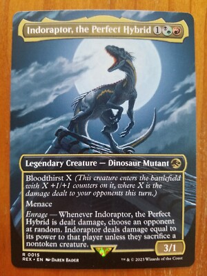 Indoraptor the Perfect Hybrid REX 015 Borderless Rare Jurassic World NM ...