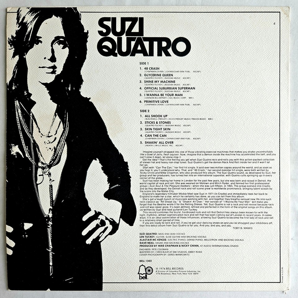 ROCK - SUZI QUATRO - SELF TITLED DEBUT LP - BELL RECORDS ORIGINAL ...