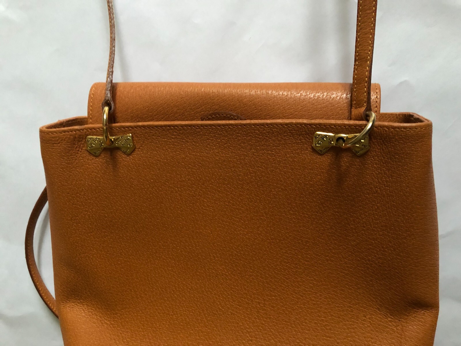 Rare vintage Nina Ricci Handbag Light-Brown leather + Nina Ricci SCARF ...