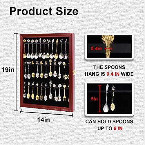 36 Souvenir Tea Spoon Display Case Collection Collector Rack Wall Mount ...