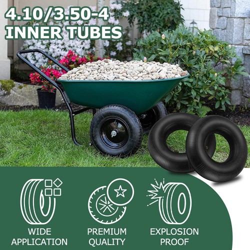 2pcs Heavy Duty Inner Tubes Tires for Wheelbarrows Lawn Mowers 4.10-4 / ...
