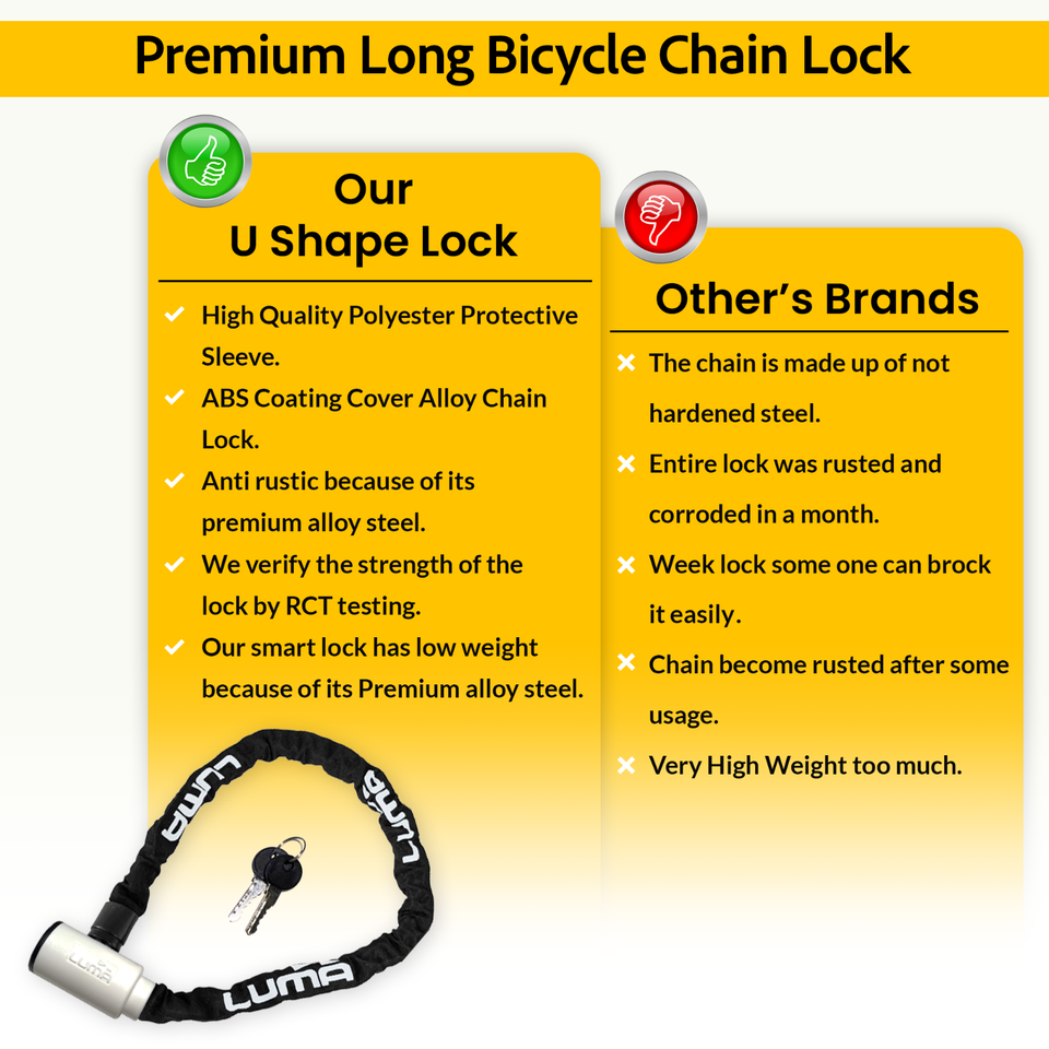LUMA Enduro 5 Bike Chain Lock with Keys - Blue Heavy Duty Anti Theft ...