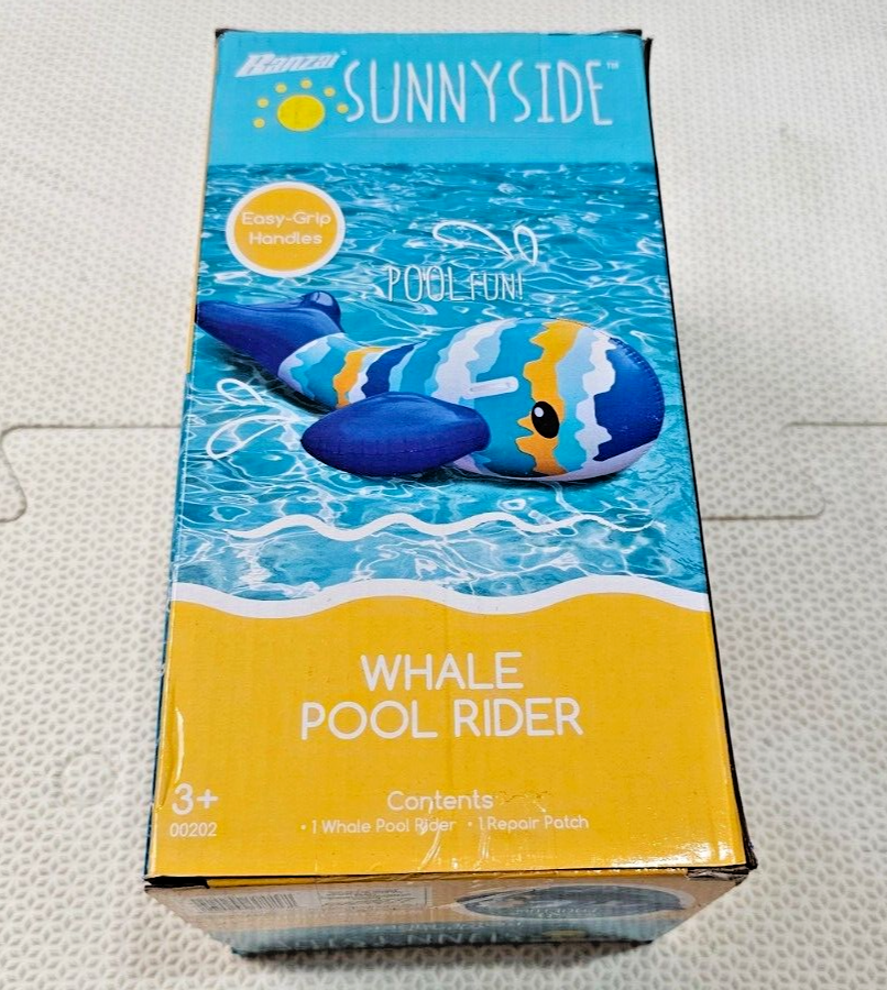 Inflatable Banzai Sunnyside Series Colored Whale Ride on Pool Toy New ...