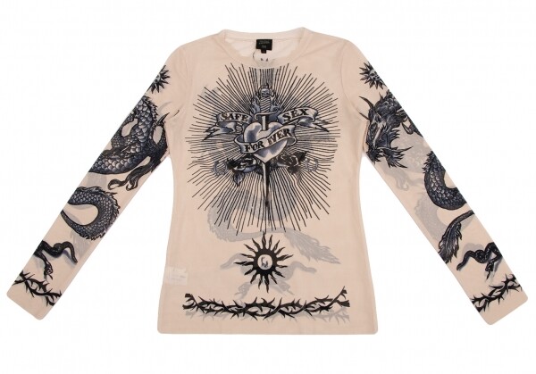 Jean-Paul GAULTIER FEMME Tattoo Printed T Shirt Size 40(K Jean-Paul GAULTIER FEMME Tattoo Printed T Shirt Size 40(K