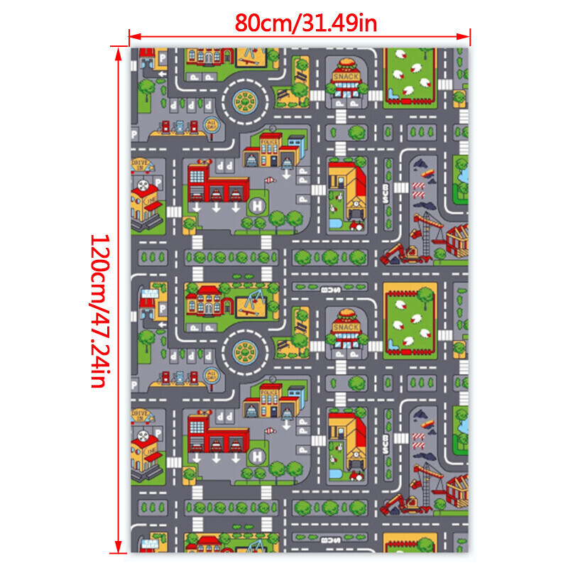 Children's Village Mat Kids Rugs Town Road Map City Car Toy Rug Play 80 ...