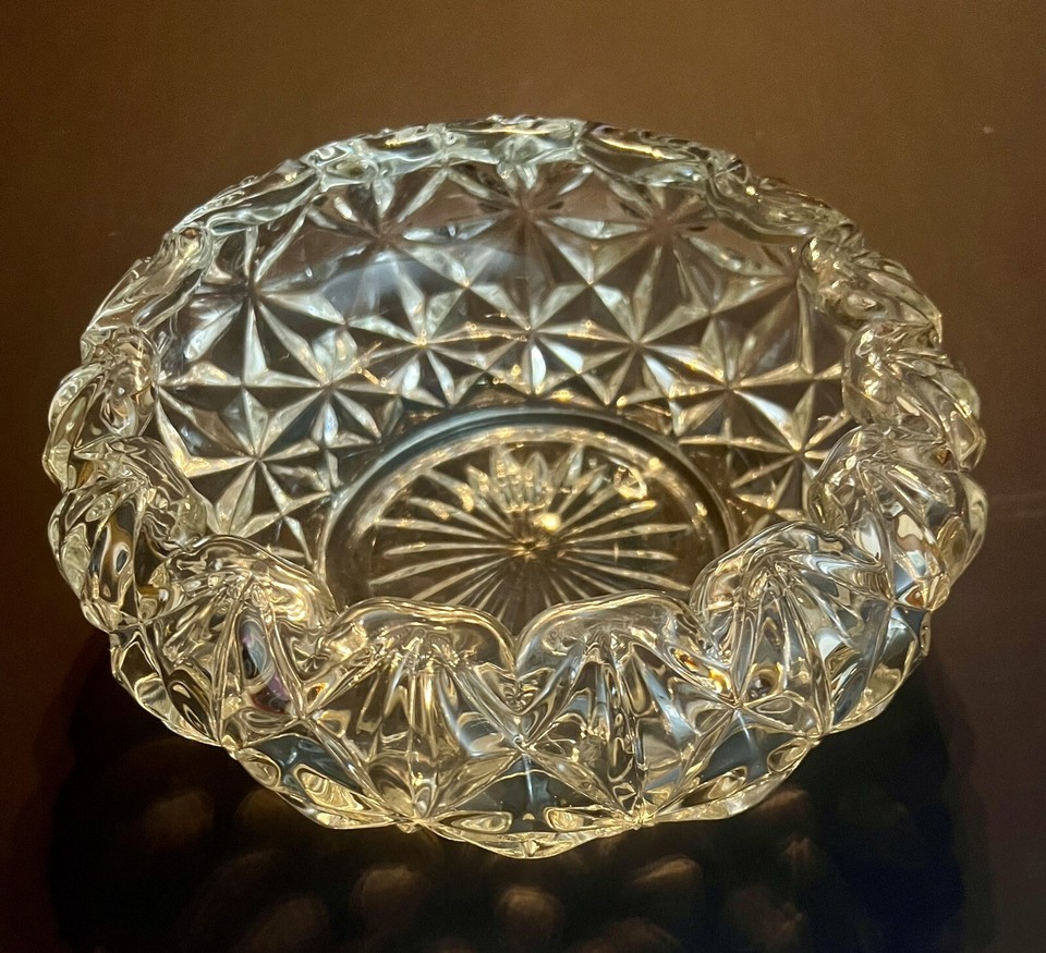 Imperial Glass Crystal Scallop Folded Edge Centerpiece Serving Bowl ...
