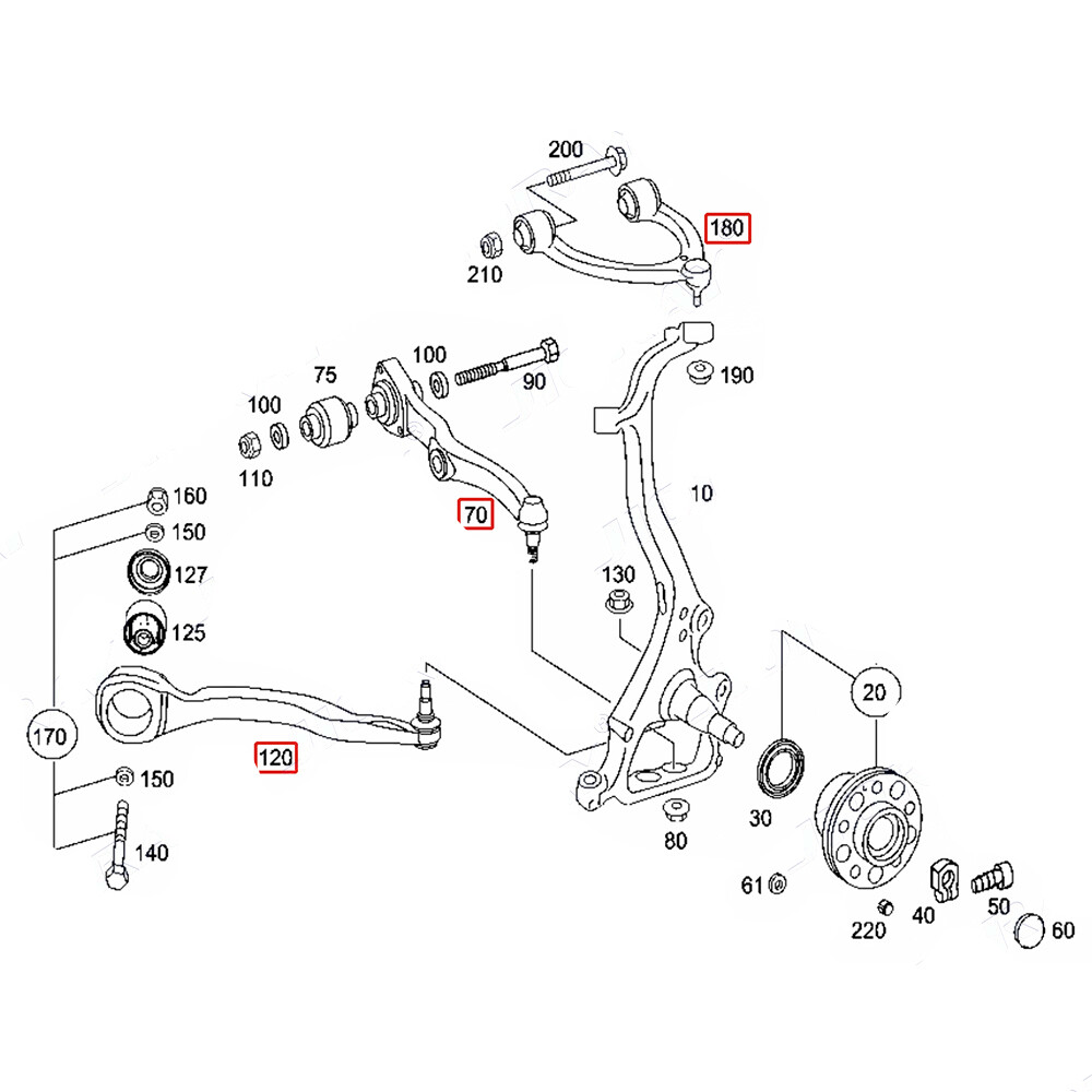 12pcs Front Control Arm Kit for Benz S Class W221 C216 S250 S350/400 ...