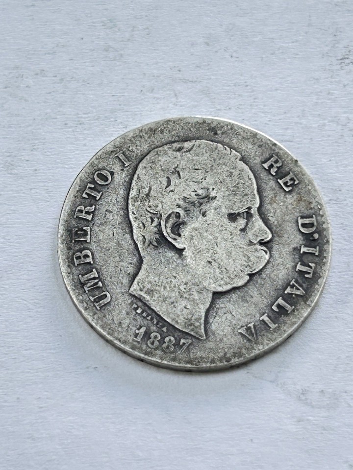 MONETA 1 LIRA UMBERTO I ITALIA REGNO 1887 ARG. g.5 OLD SILVER COIN | eBay