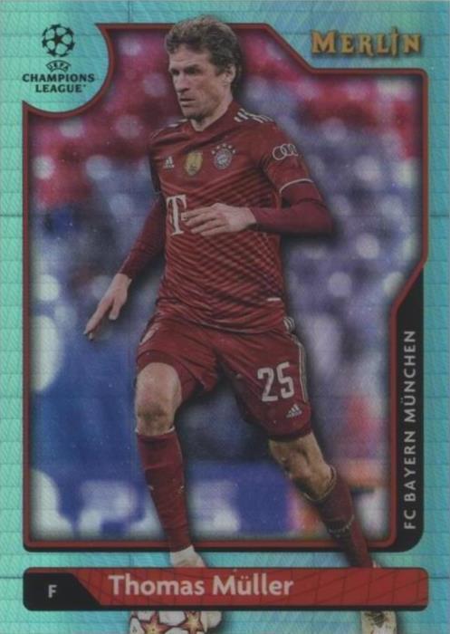 2021-22 Topps Merlin Collection Chrome UCL - Thomas Muller #135 Aqua ...