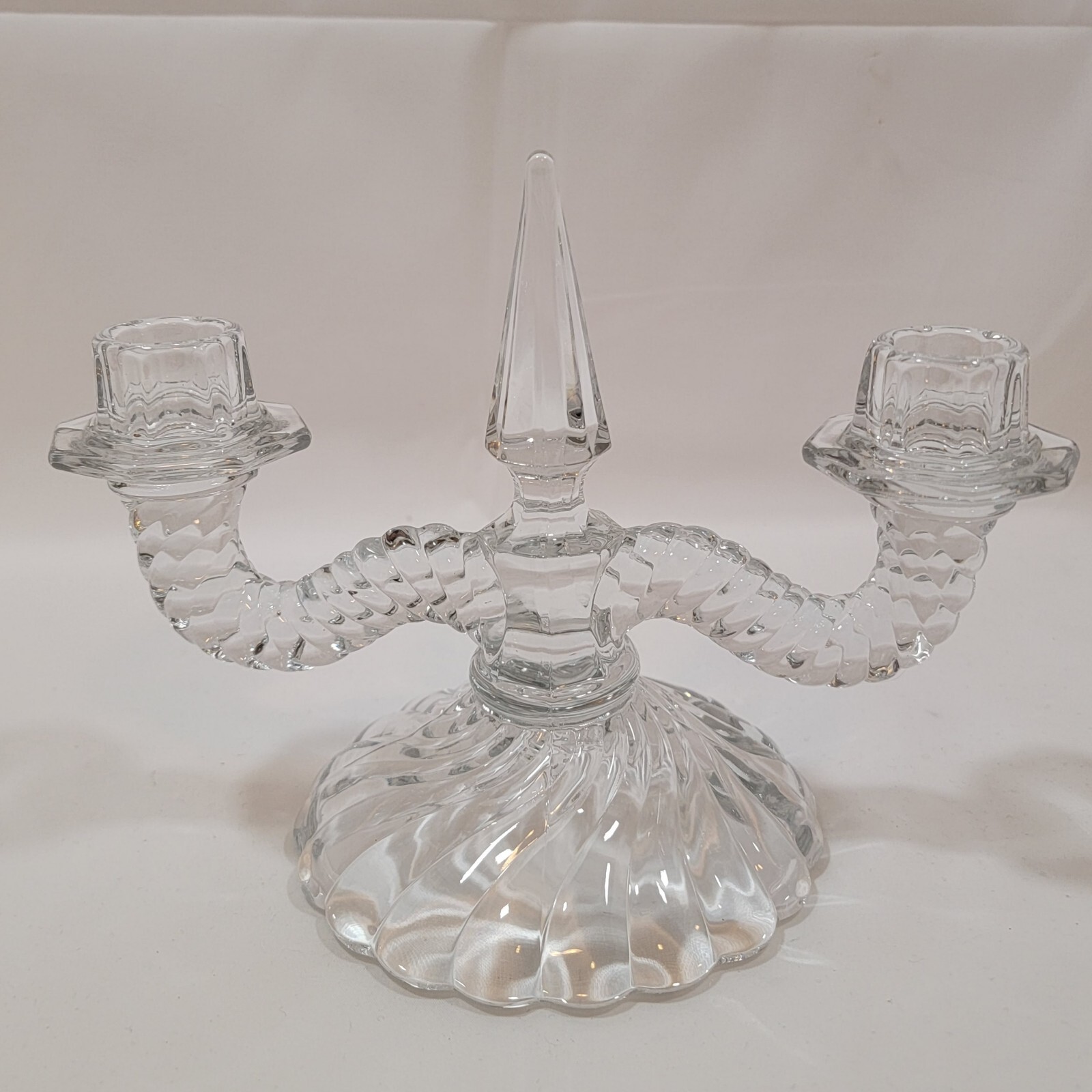 Vintage Fostoria Colony Glass Double Light Candlestick Holders ( Set Of ...
