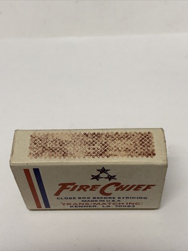 Rare Vintage Matchbox Fire Chief Matches Trans Match Inc USA gmg no ...