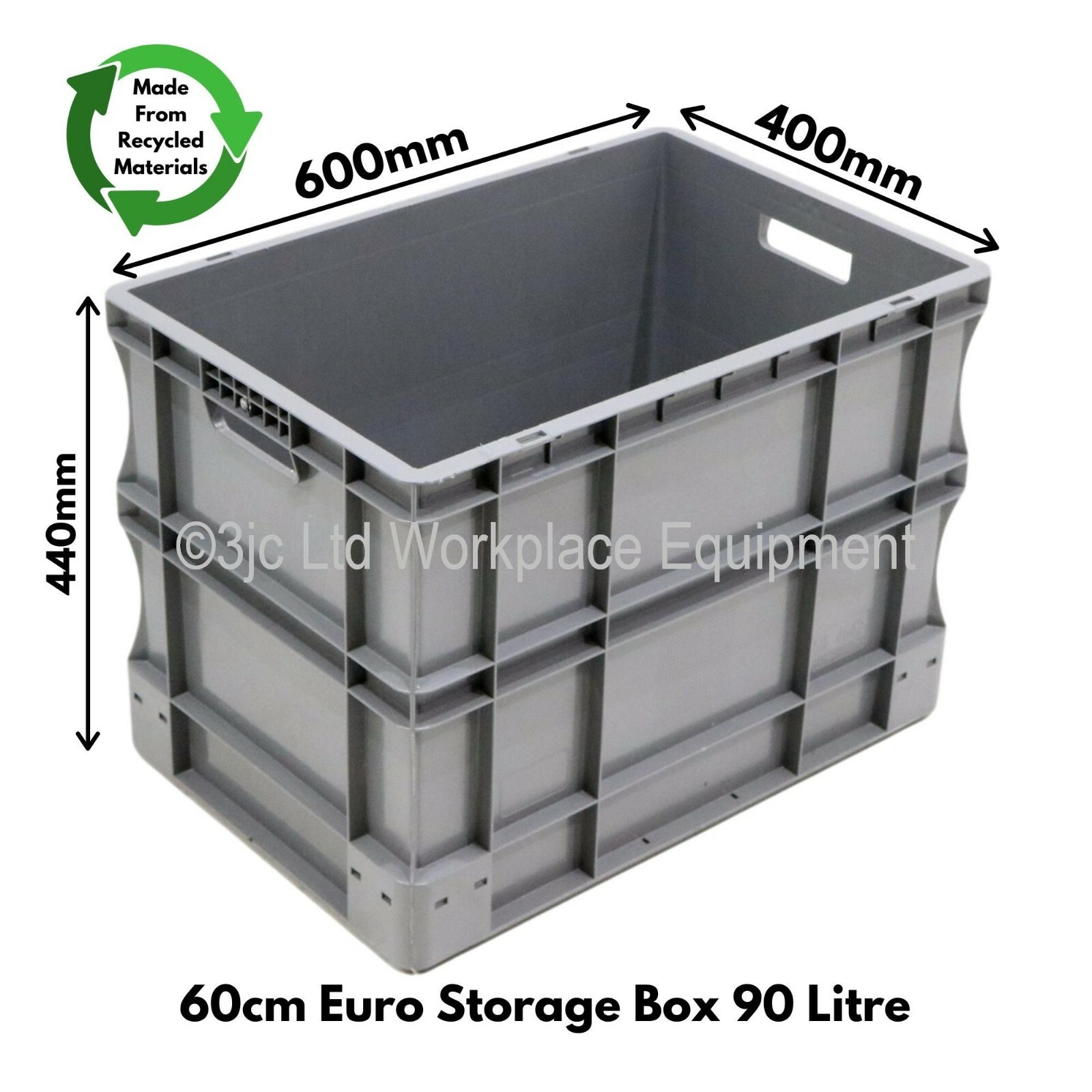 NEW Strong Grey Industrial Plastic Eurobox Containers Storage Boxes Box ...