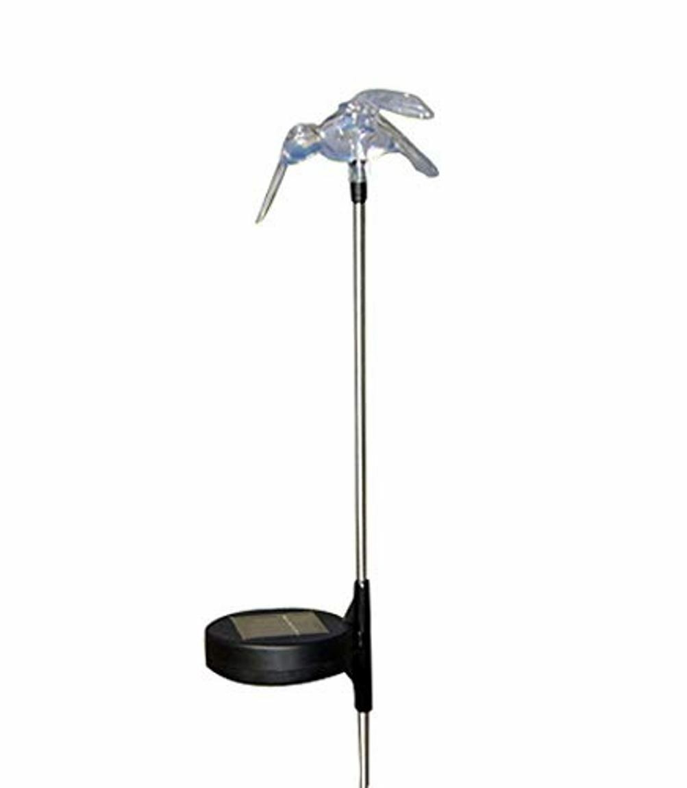 2 Set Hummingbird Clear Acrylic Solar Garden Yard Patio Lawn Stick ...