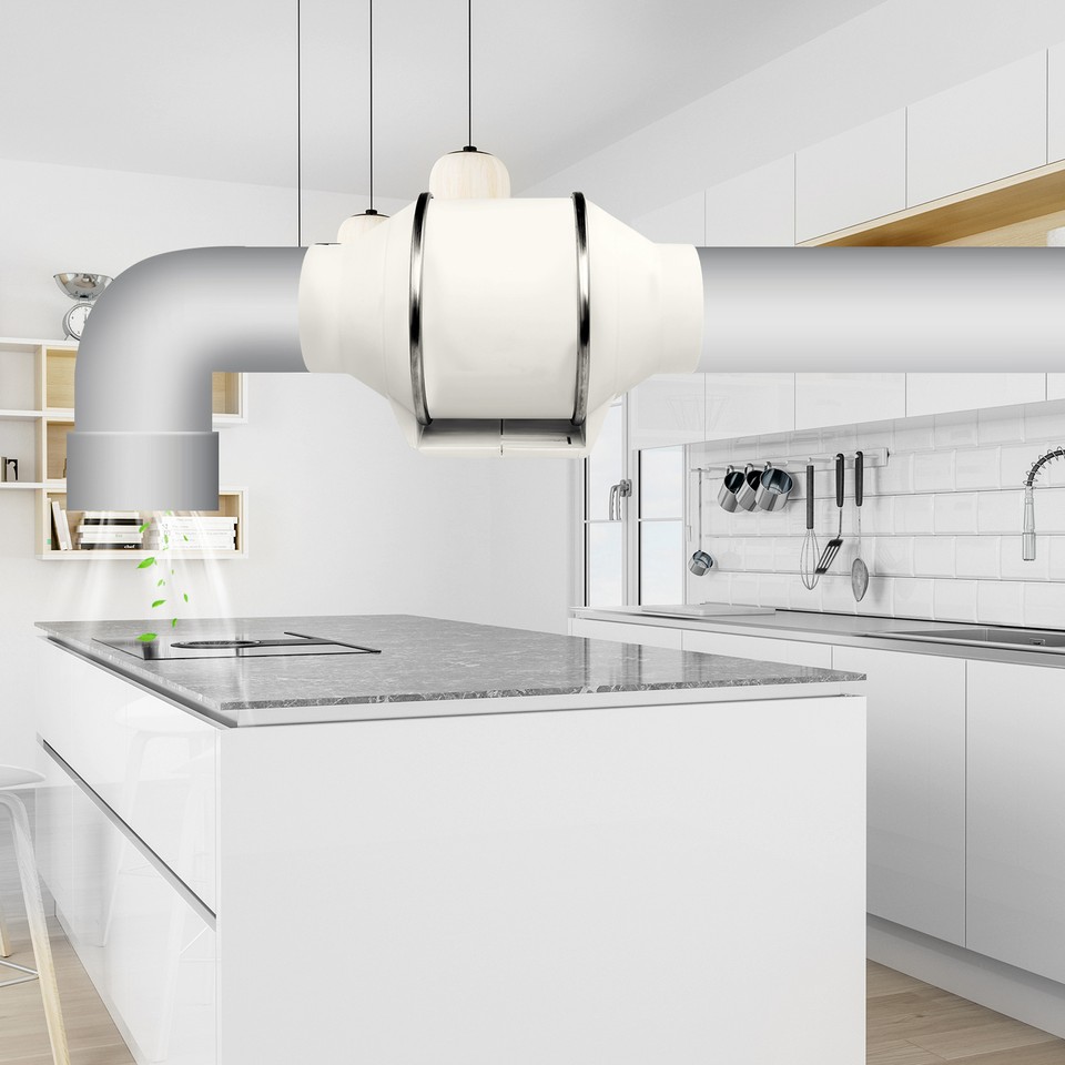 150mm 6inch Bathroom Extractor Fan Loft Mounted Inline Exhaust Fan ...