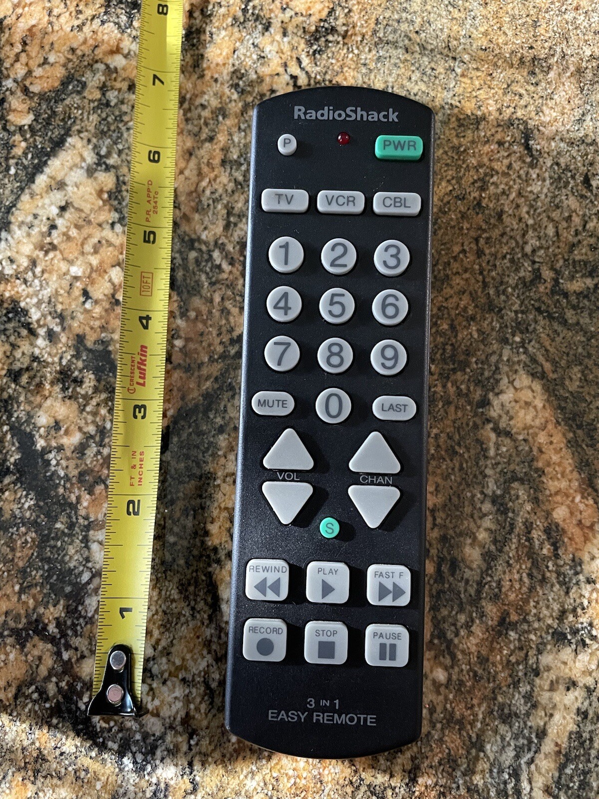 RadioShack 3 in 1 Easy Remote Control 15-1916 B Television TV VCR Cable ...