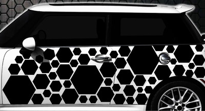 Hexagon Pixel Cyber Camouflage XXL Set Car Decal Sticker Tuning Wall ...