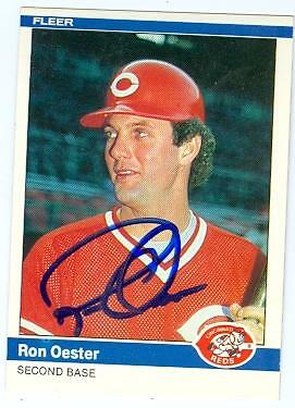 Ron Oester autographed baseball card (Cincinnati Reds) 1984 Fleer #475 ...