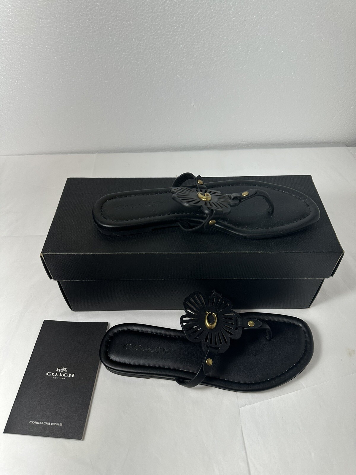Coach Julia Leather Sandal Tea Rose Black US 6 - Gem