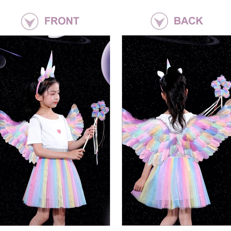 Fancy Dress up for Girls Kid Fairy Wing Prop Cosplay Kids Costume ...