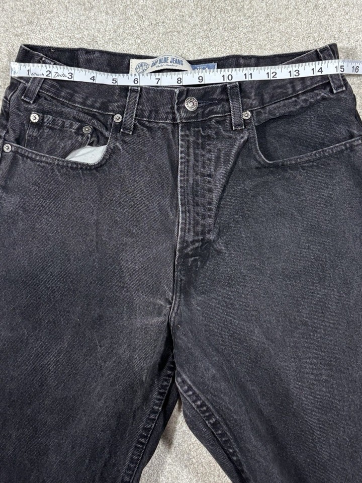 Vintage GAP Easy Fit Jeans 33x32 Black Denim High Rise Straight Leg ...