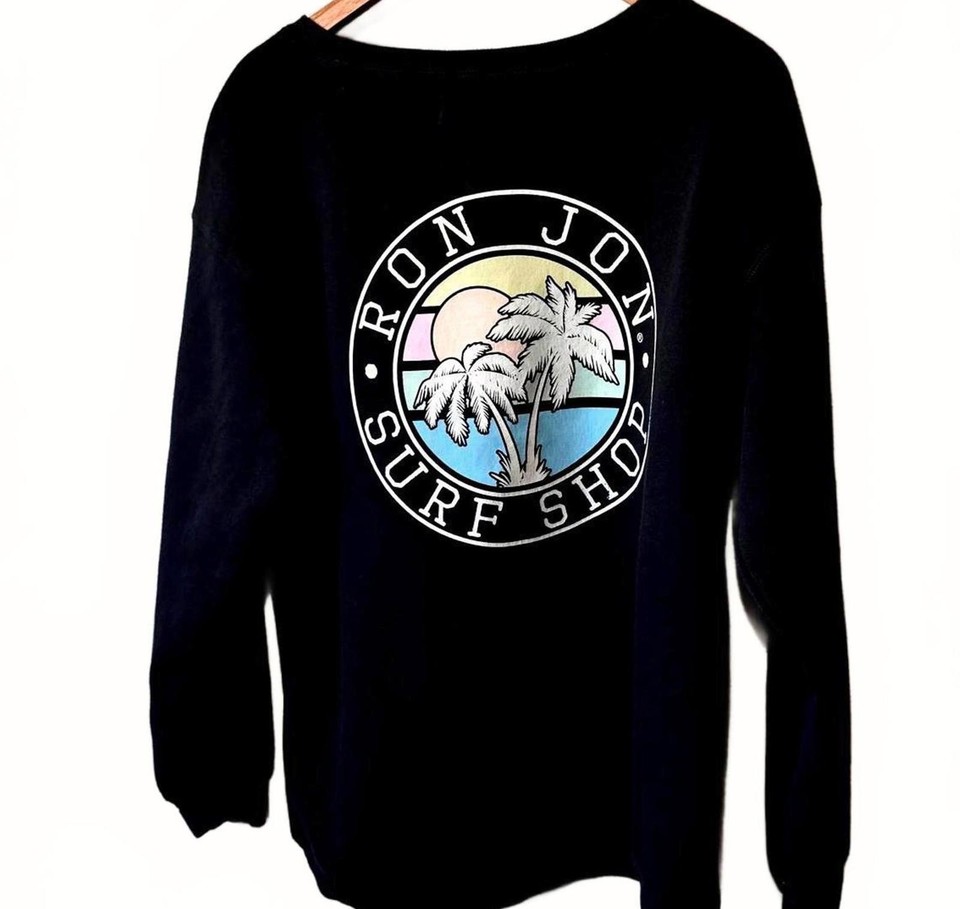 Ron Jon Sweatshirt Men's Large Grey Classic Logo Graphic Surf Shop Palm Tree | eBay