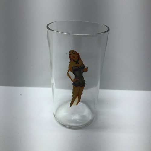Vintage Pin Up Girl Peek A Boo Drinking Glass | eBay