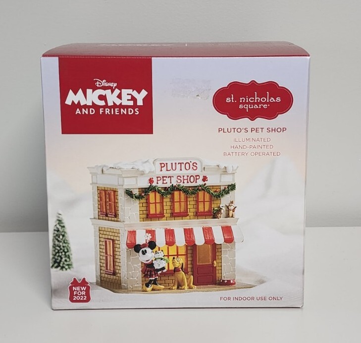 St Nicholas Square Christmas Village Disney Pluto's Pet Shop Mickey And Friends | eBay