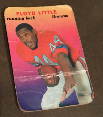 1970 FLOYD LITTLE ROOKIE GLOSSY TOPPS INSERT DENVER BRONCOS FOOTBALL ...