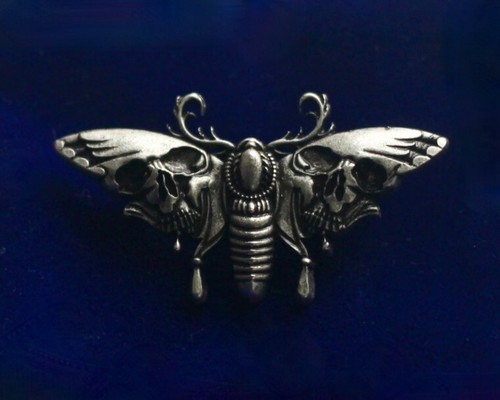 Skull-winged Moth Brooch Badge with Gift Pouch, Death’s-head Hawkmoth ...