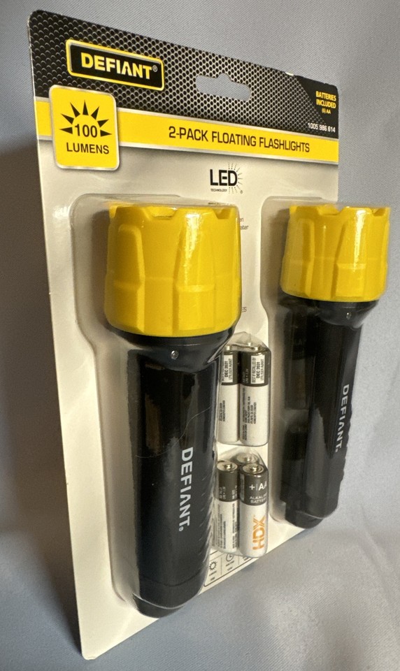 Defiant - Floating Flashlights 2 Pack (w/ Batteries) 100 Lumens - 1005 ...