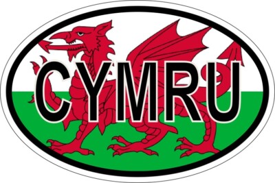 Sticker oval flag vinyl country code CYMRU wales | eBay